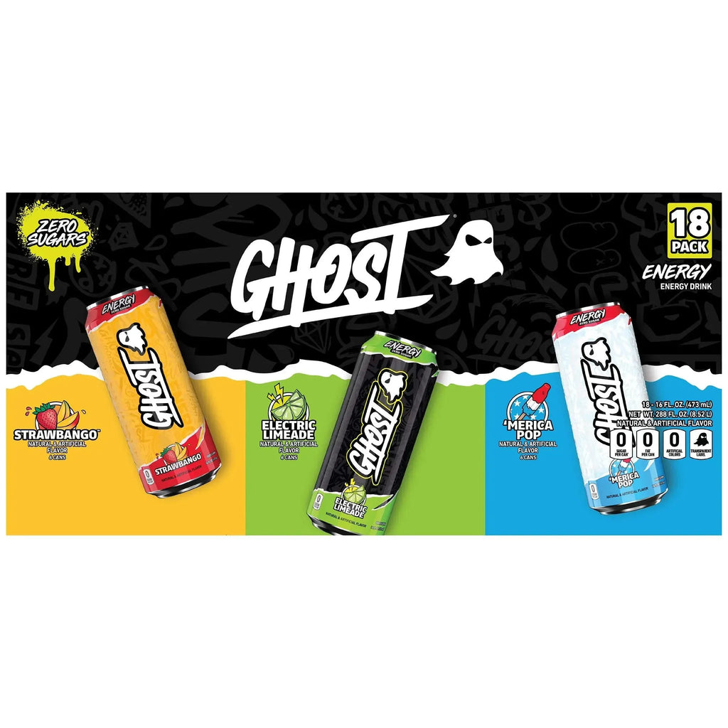 Bebida energética Ghost, paquete variado, 473 ml (16 oz líq.), 18 unid ...