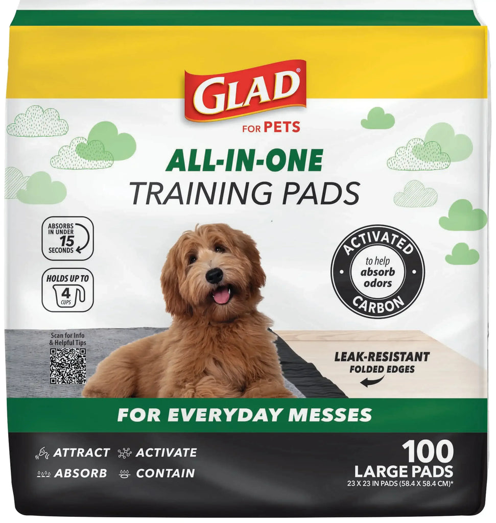 Glad Activated Charcoal Leak-Resistant Training Pads for Dogs, 23in x ...