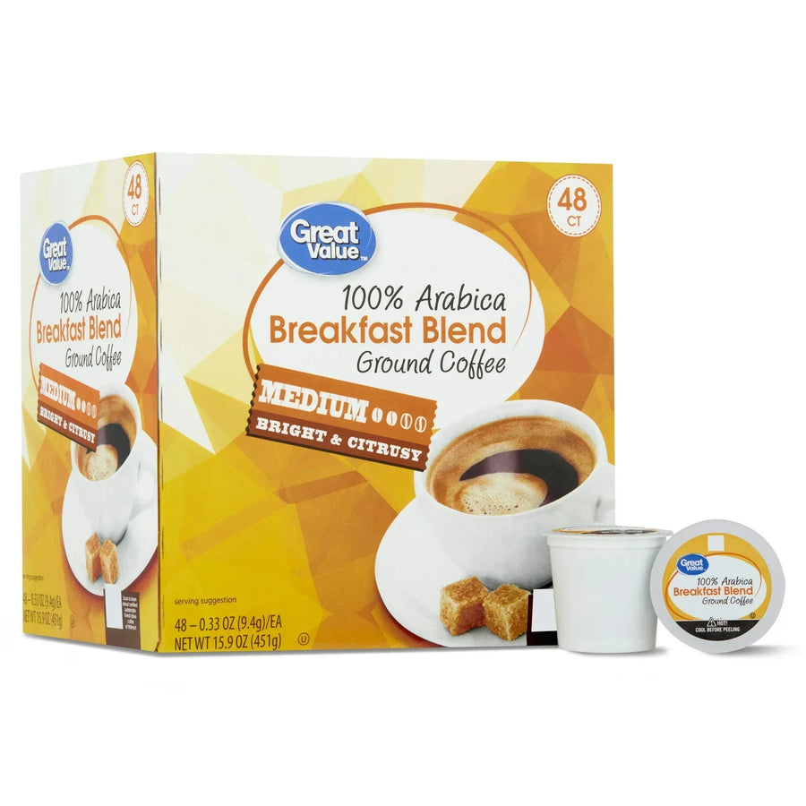Great Value 100% Arabica Breakfast Blend Medium Roast Ground Coffee Po ...