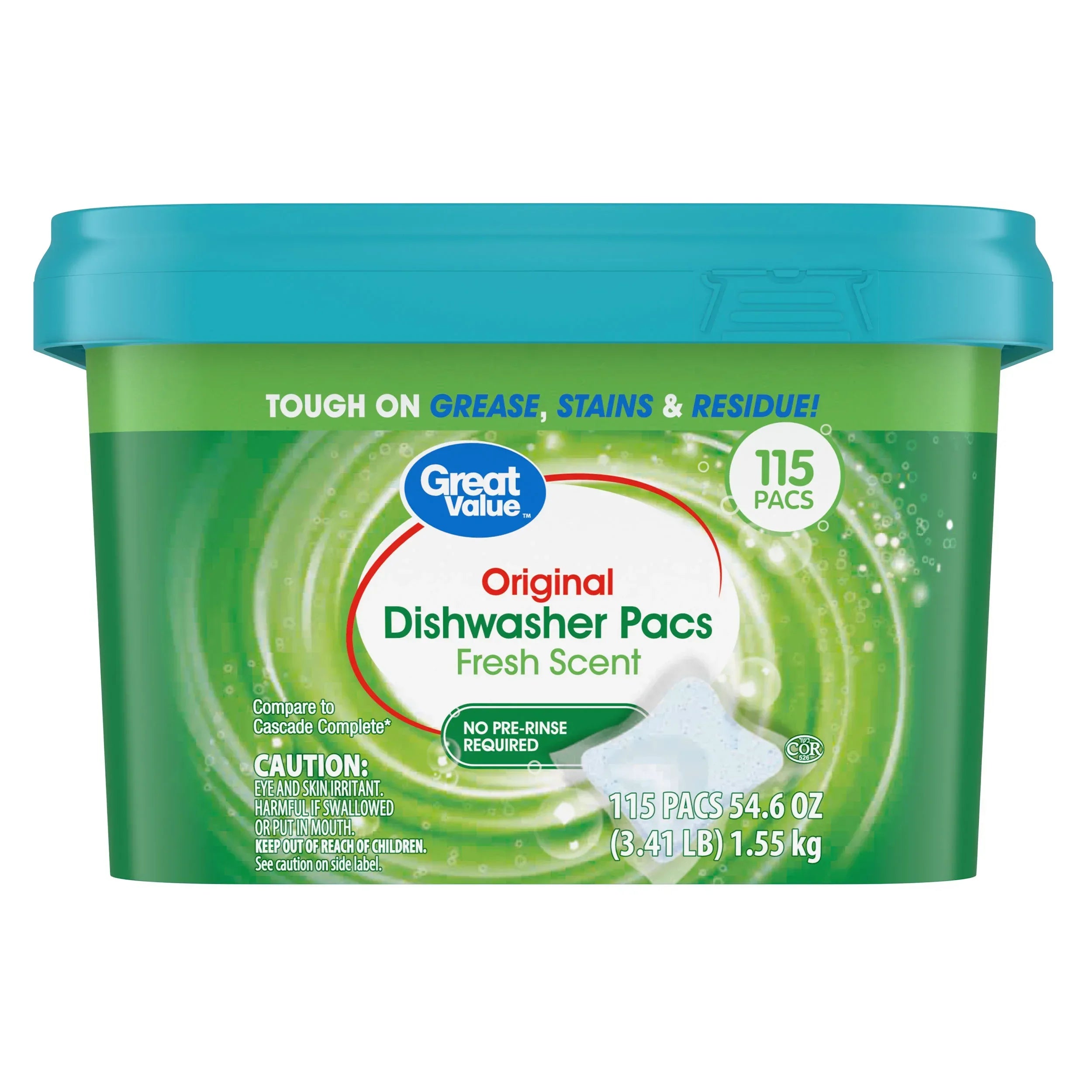 Great Value Original Dishwasher Pacs, Fresh Scent, 115 Count– Brands ...