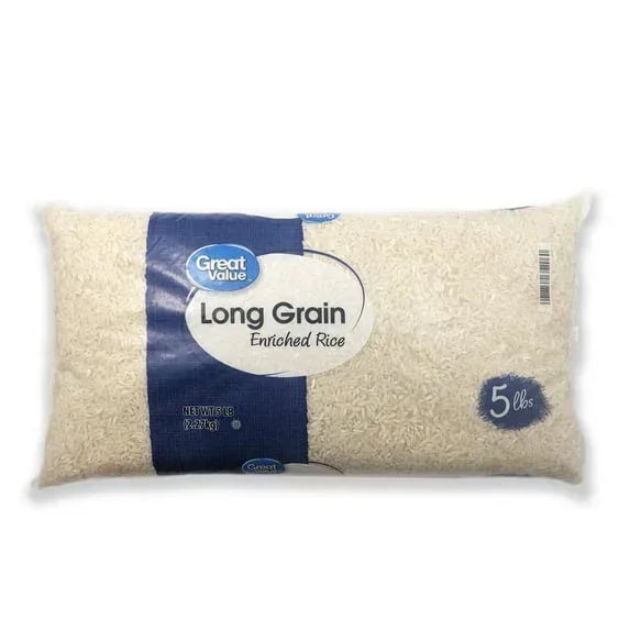 Great Value Long Grain Enriched Rice, 5 lbs– Brands For Less USA