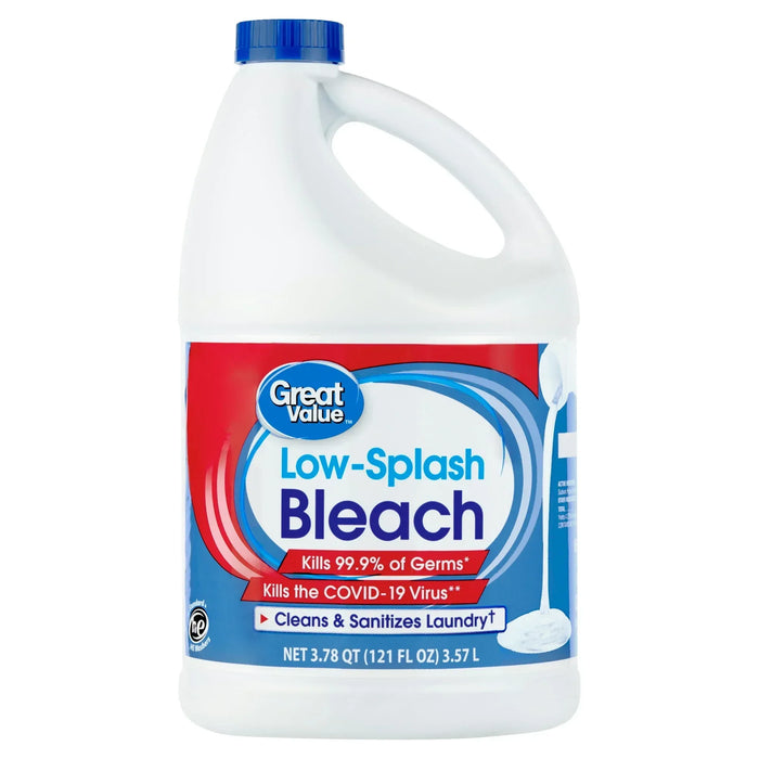 Great Value Concentrated Low Splash Bleach Regular, 121 floz– Brands ...