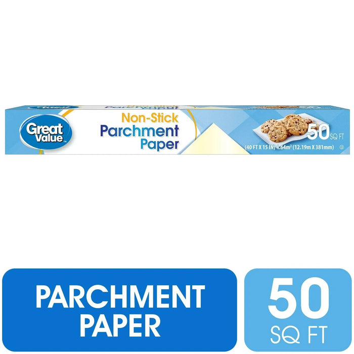 Great Value Non-Stick Parchment Paper, 50 Sq ft– Brands For Less USA