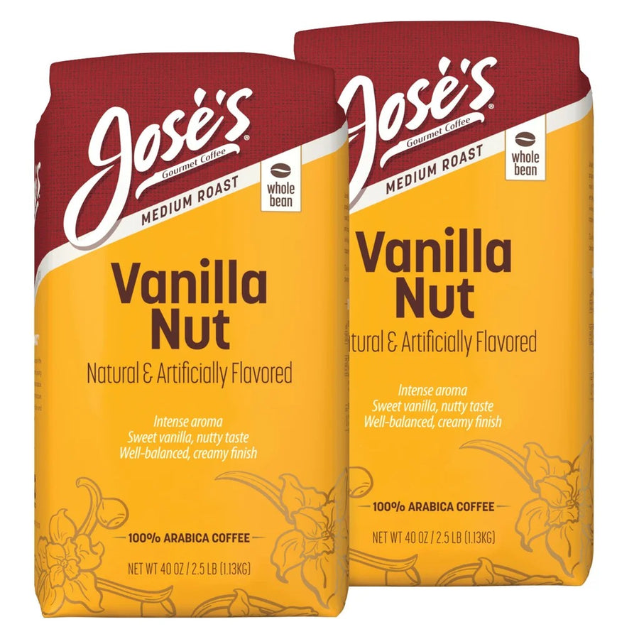 Jose’s Vanilla Nut Whole Bean Coffee 2.5 lb, 2-pack– Brands For Less USA