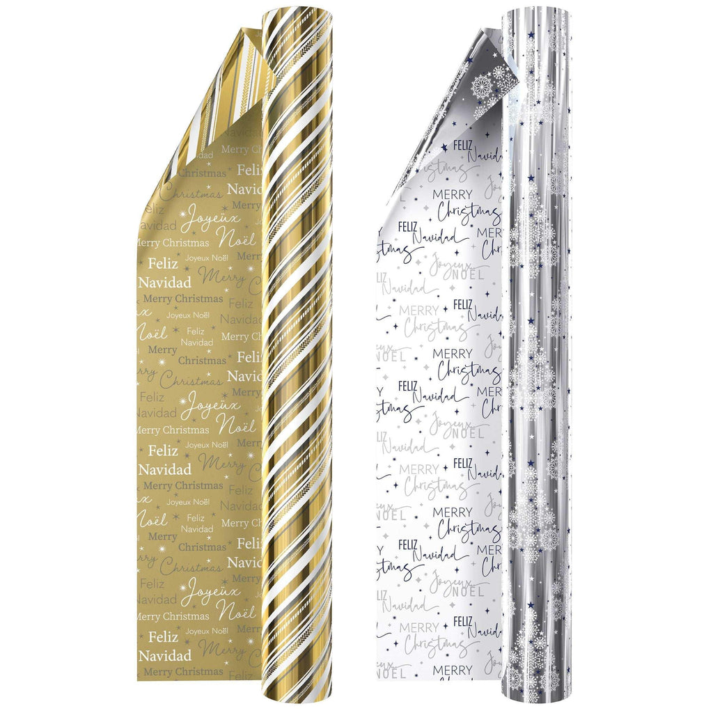 Kirkland Signature Double-sided Counter Roll Gift Wrap, 2-rolls, 540 S ...