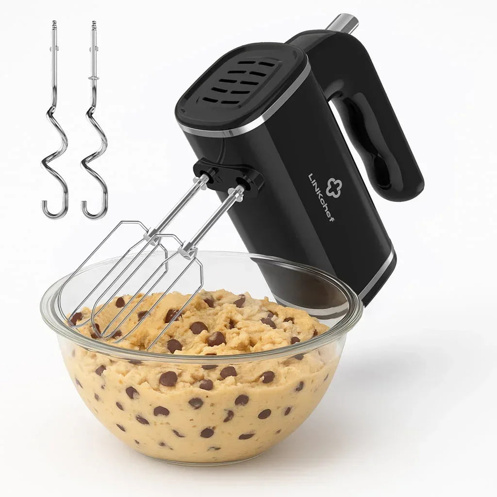 LINKChef Hand Mixer, 450W Turbo Electric Handheld Mixer, 5 Speed Elect ...