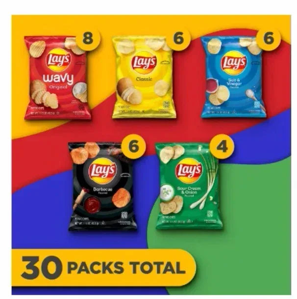 Lay's Mix Variety Pack Potato Chips, 30 pk.– Brands For Less USA