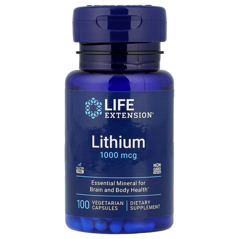 Life Extension, Lithium, 1,000 mcg, 100 Vegetarian Capsules– Brands For ...