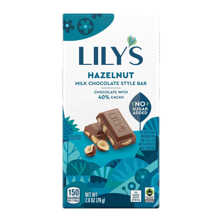 Lily's Hazelnut Milk Chocolate Style No Sugar Added, Gluten Free Sweet ...