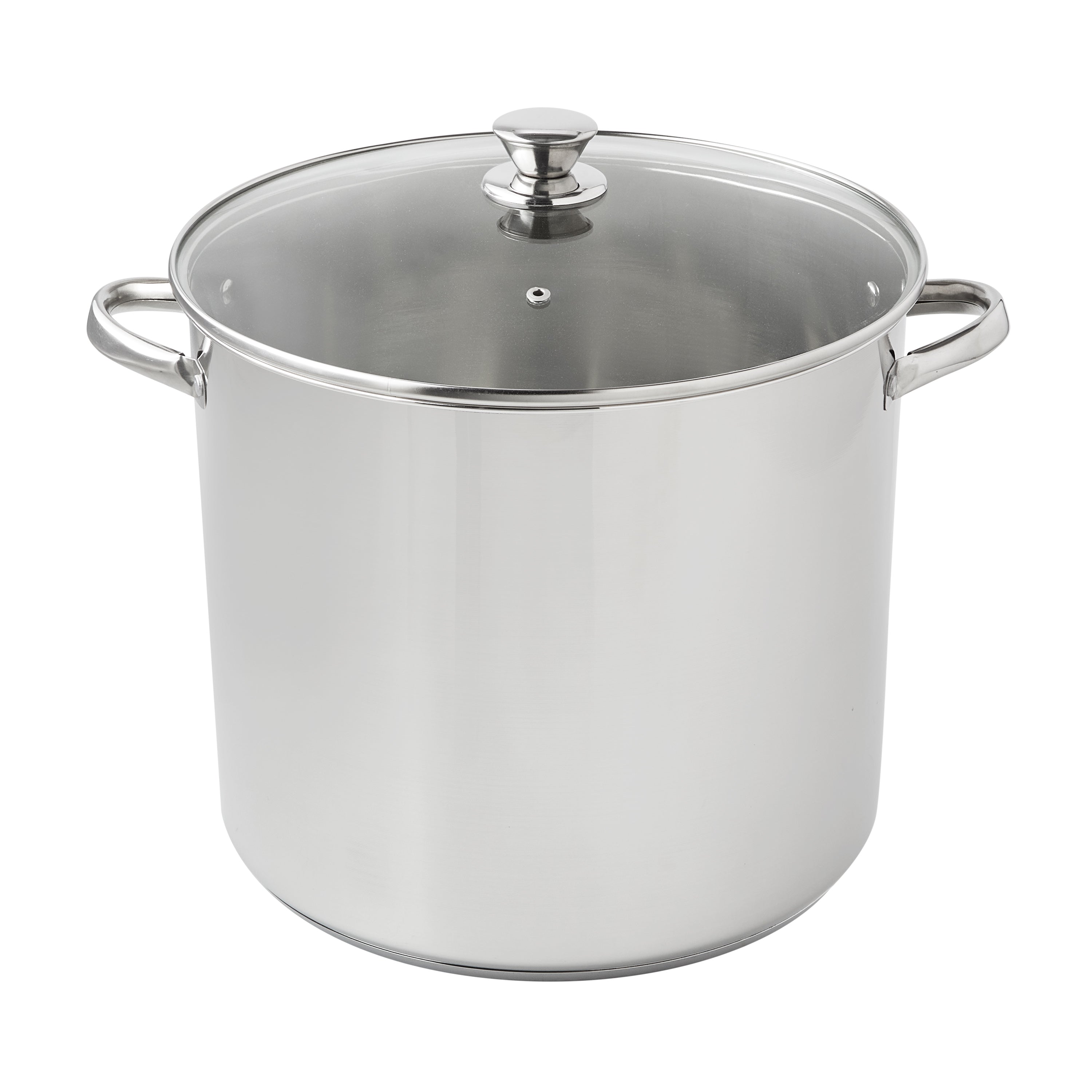 Mainstays Stainless Steel 20-Quart Stock Pot with Glass Lid– Brands For ...