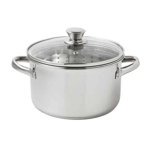 Mainstays Stainless Steel 4-Quart Steamer Pot with Glass Lid, Inductio ...