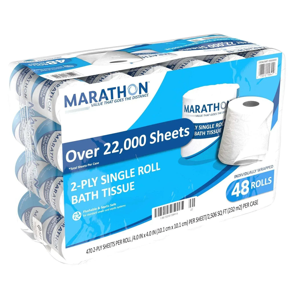 Marathon Bath Tissue, 2-Ply, 470 Sheets, 48 Rolls– Brands For Less USA