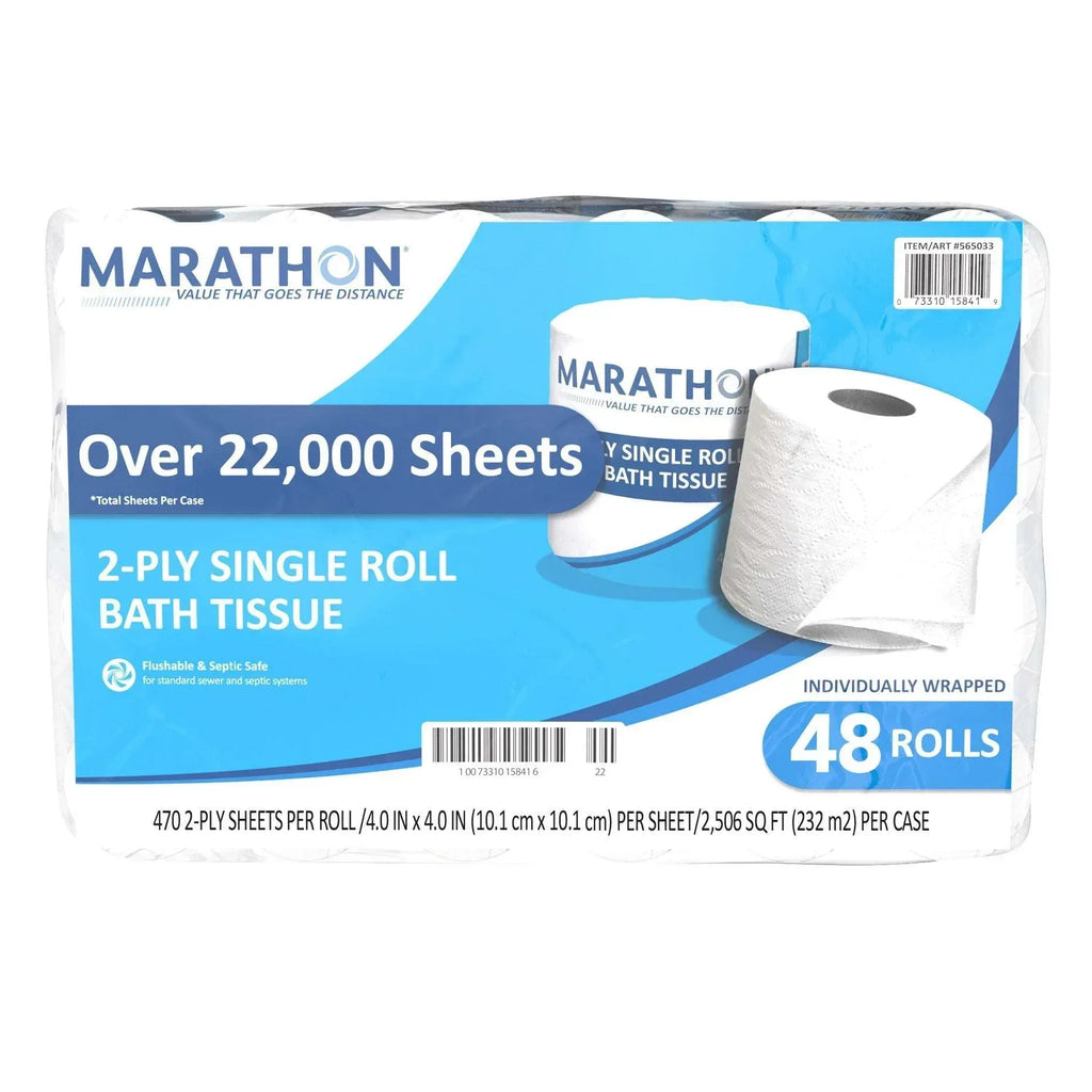 Marathon Bath Tissue, 2-Ply, 470 Sheets, 48 Rolls– Brands For Less USA