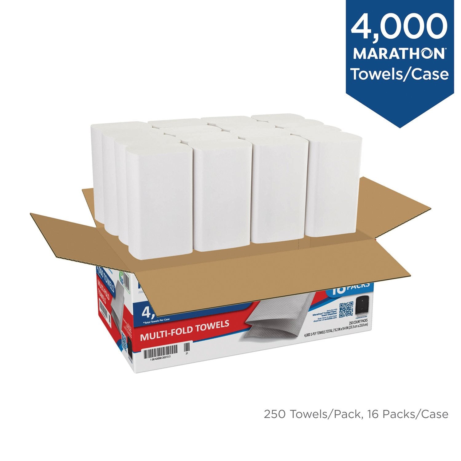 Marathon Multifold 1-Ply White Paper Towels 16 pks., 250 towels/pk ...