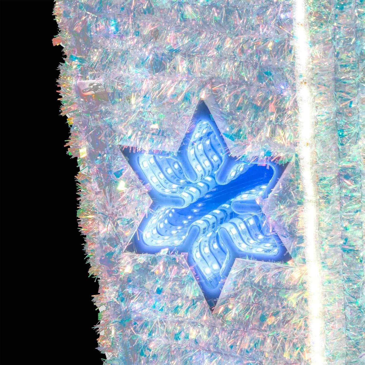 Member's Mark 32" Pre-Lit Iridescent Twinkle Tinsel Gift Box Decor ...