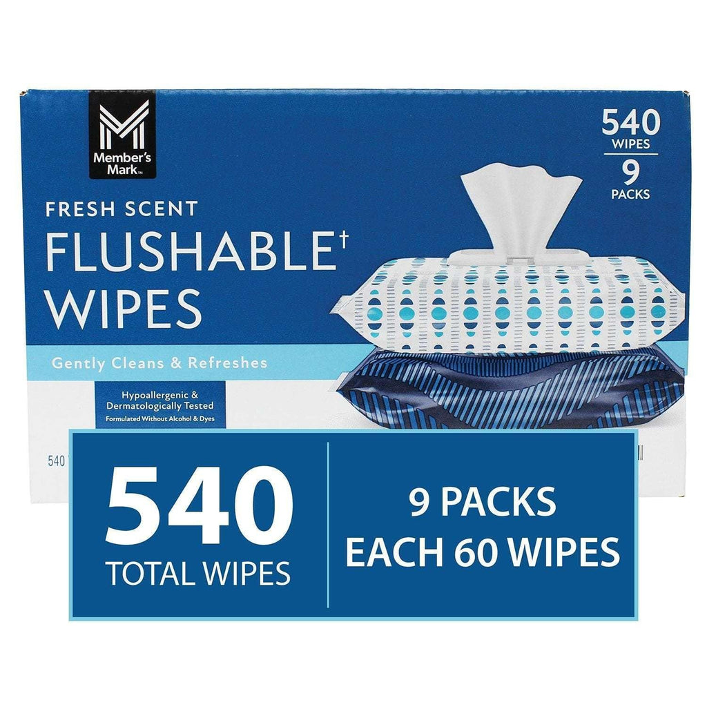 Member's Mark Flushable Wipes, Fresh Scent, 540 ct.– Brands For Less USA