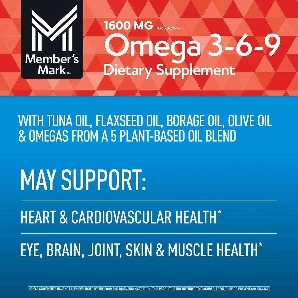 Member’s Mark Omega 3-6-9 Softgels with Sustainably Sourced Tuna Oil ...