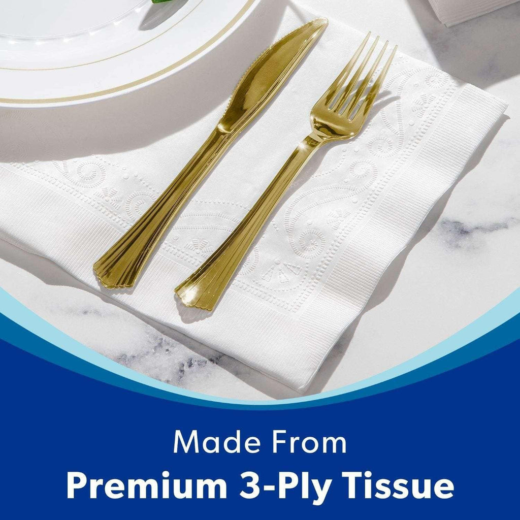 Member's Mark Ultra Premium 3-Ply White Dinner Napkins, 4 pks., 80 nap ...