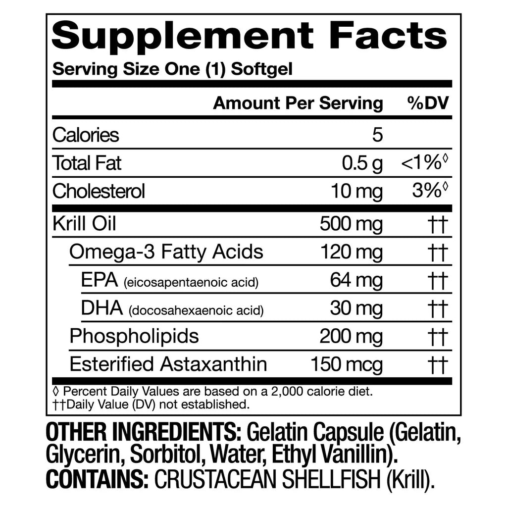 Member's Mark Extra Strength Antarctic Pure Omega-3 Krill Oil, 500 mg ...