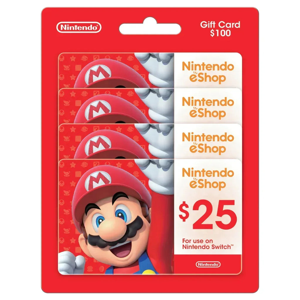 Nintendo eShop - Cuatro tarjetas de regalo electrónicas de $25– Brands ...