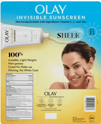 Olay Invisible Sunscreen SPF35, 1.7 fl oz, 2-pack– Brands For Less USA