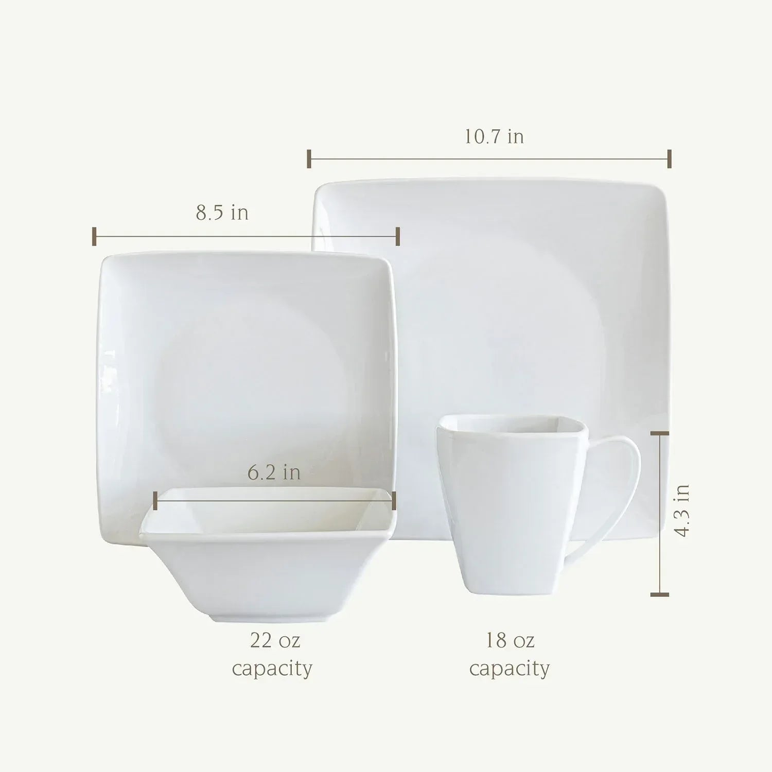 Over&back 32-Piece Squared Dinnerware Set– Brands For Less USA