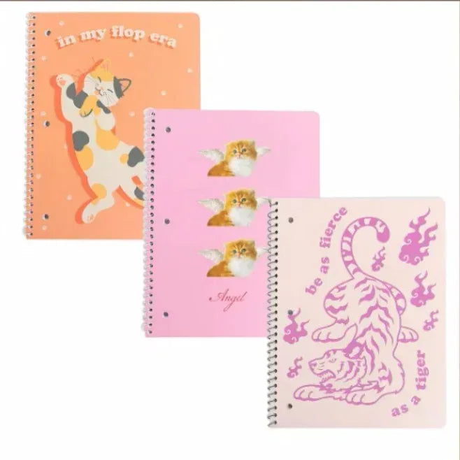 Pearhead 3 pk. Cat Themed Pink Spiral Notebook Set, Back to School Sup ...