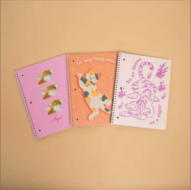 Pearhead 3 pk. Cat Themed Pink Spiral Notebook Set, Back to School Sup ...