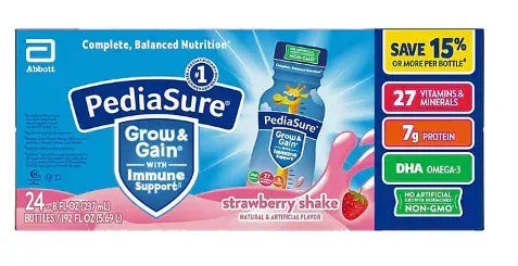 PediaSure Grow and Gain Nutrition Shake for Kids, Strawberry 8 fl. oz ...