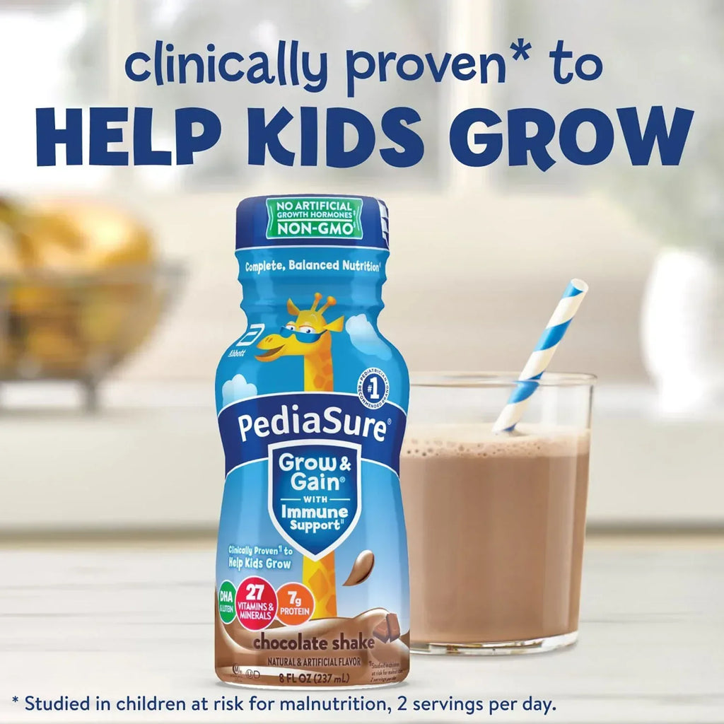 Pediasure Grow and Gain Nutrition Shake for Kids, Chocolate (8 Fl. Oz ...