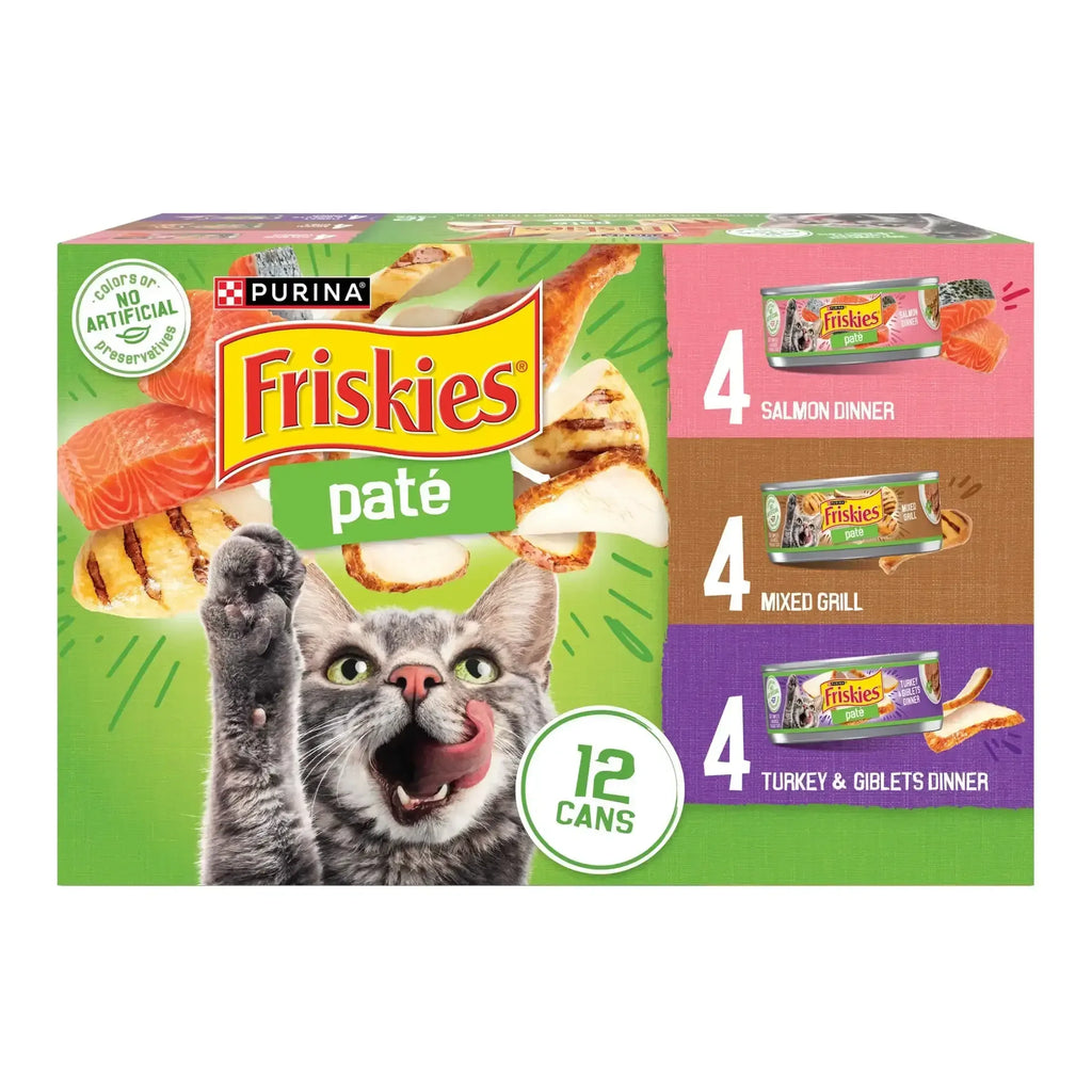 Purina Friskies Pate Salmon, Turkey, and Mixed Grilled, Wet Cat Food ...