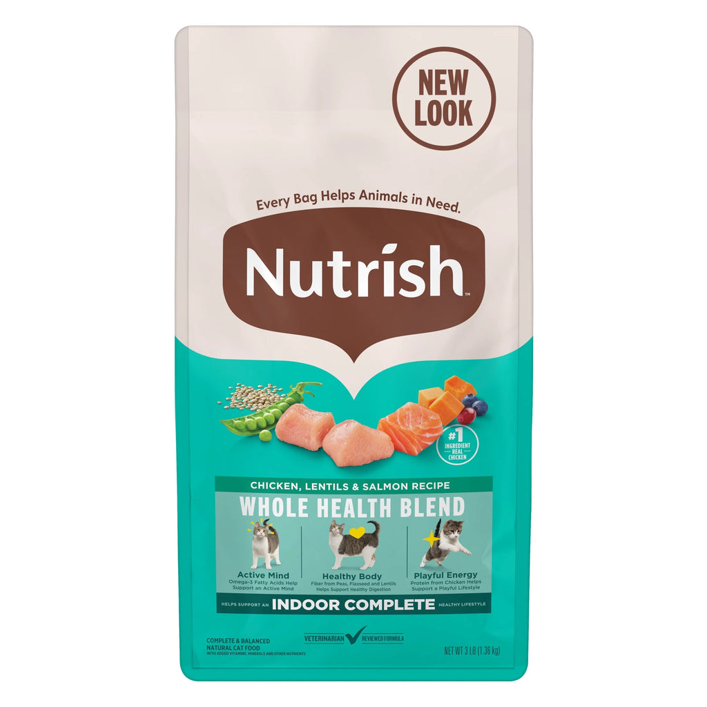Nutrish Indoor Complete Chicken, Lentils & Salmon Recipe Dry Cat Food ...