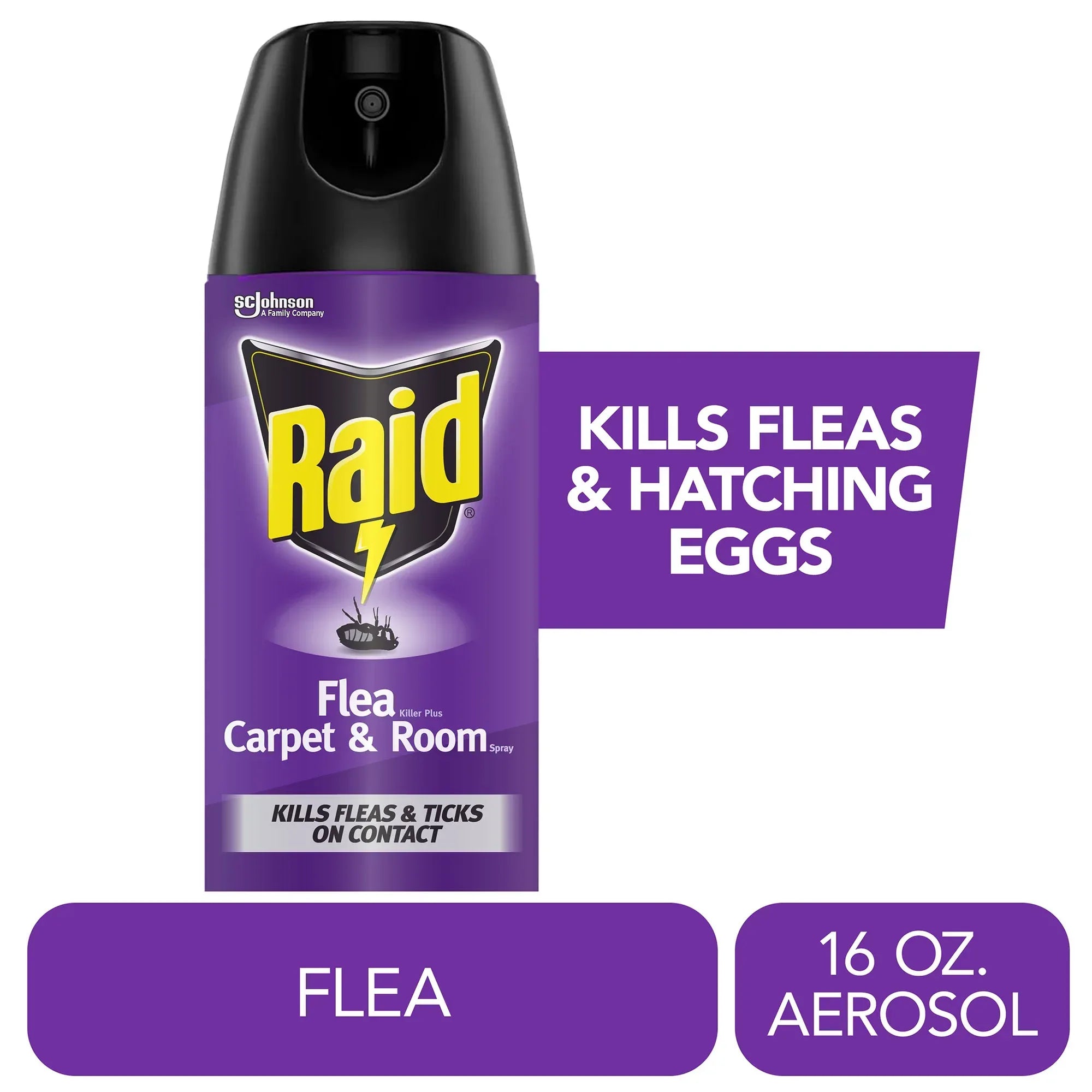 Raid Flea Killer Plus Carpet & Room Spray, Bug Spray Kills Fleas & Fle ...