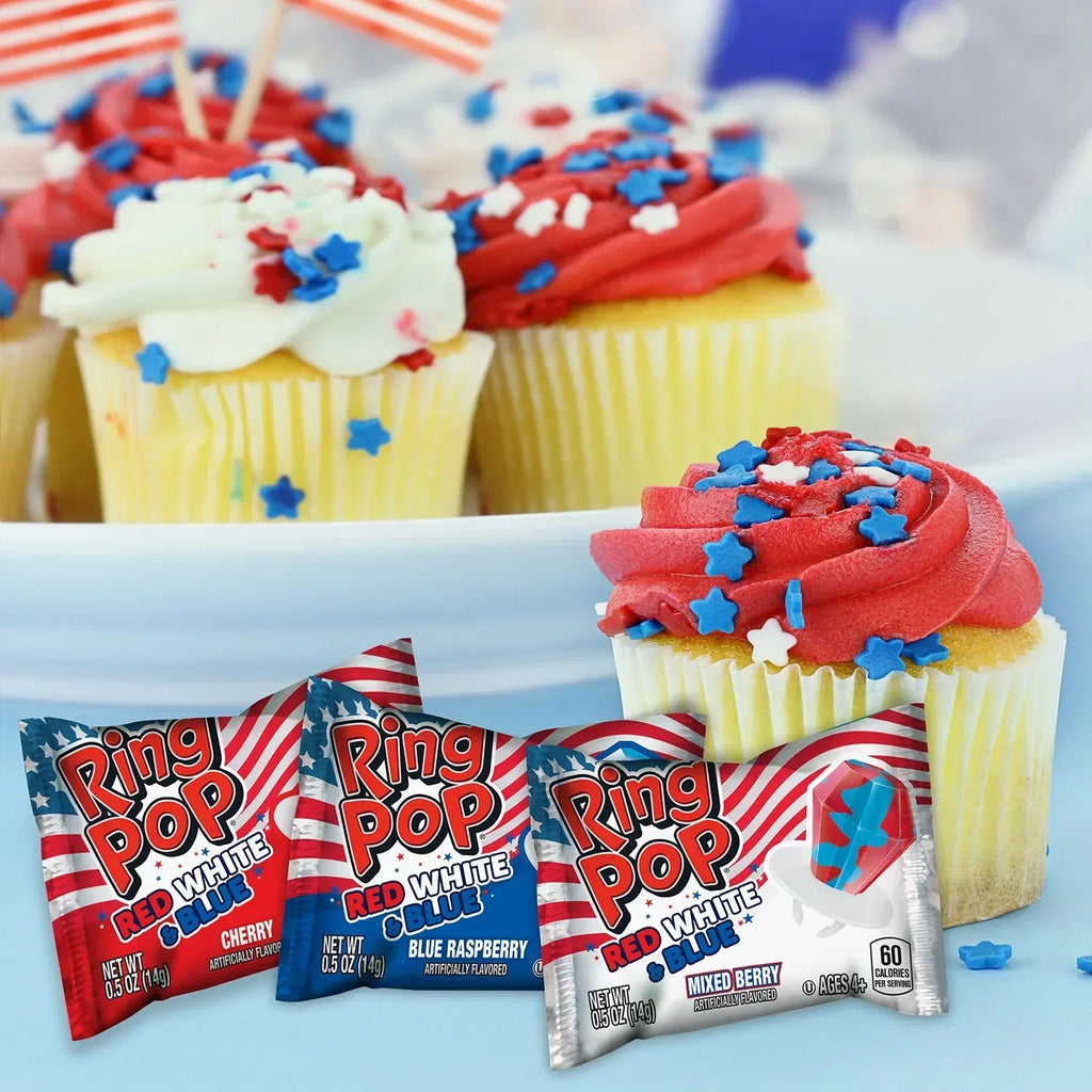 Ring Pop Red, White, And Blue Variety Pack, 32 ct.– Brands For Less USA