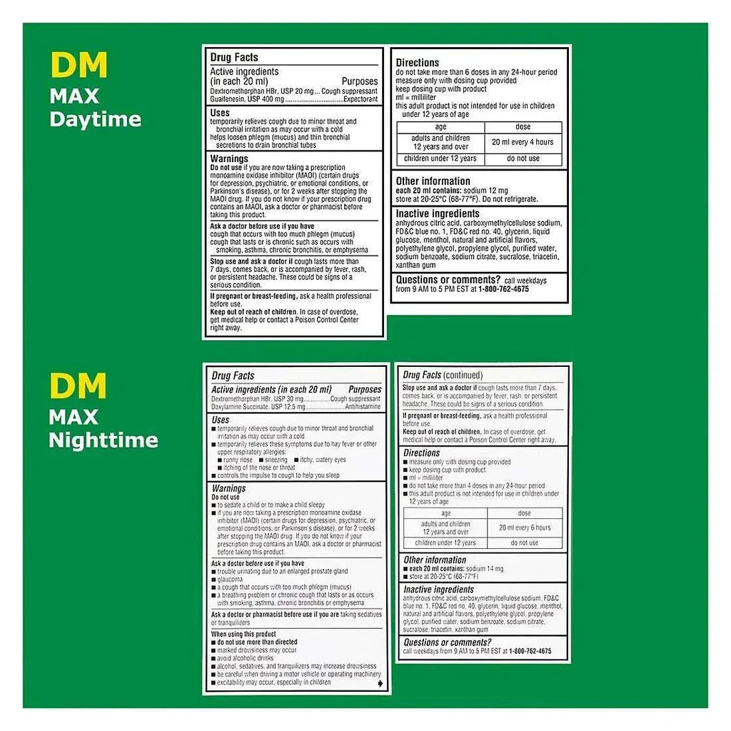 Robitussin DM Max Cough + Chest Congestion & Robitussin Maximum Streng ...
