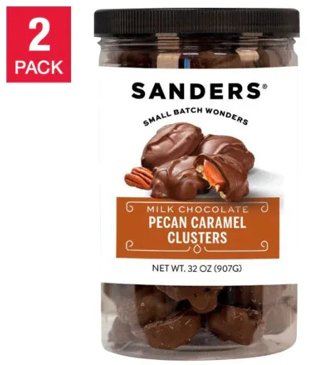 Sanders Milk Chocolate Pecan Caramel Clusters 32 oz, 2-pack– Brands For ...