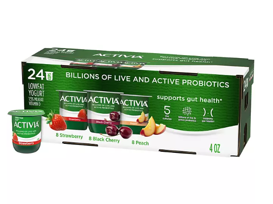 Activia Probiotic Lowfat Yogurt Variety Pack (4 oz., 24 ct.)– Brands ...