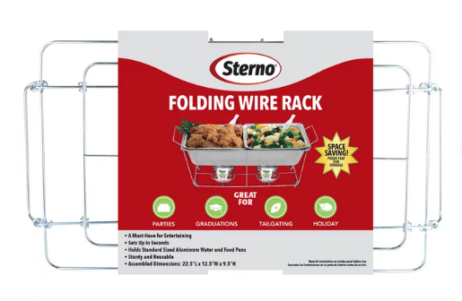 Sterno Folding Wire Chafing Rack, Standard Size, Silver– Brands For ...