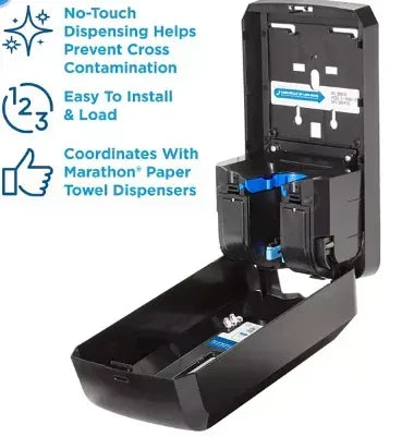 Marathon Automated Soap Dispenser, Black, 6.5”W x 4”D x 11.7”H– Brands ...
