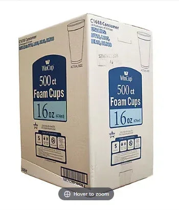 WinCup 16-Oz. Foam Cups, 500 ct. - White– Brands For Less USA