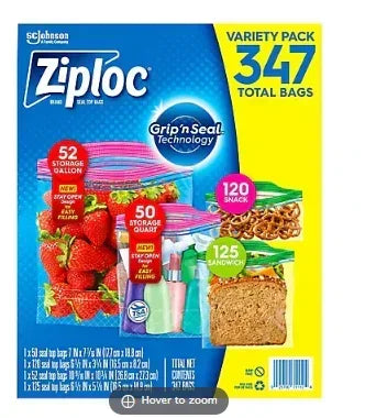 Ziploc Storage Bag Variety Pack, 347 pk.– Brands For Less USA