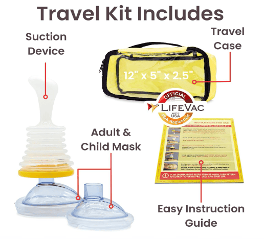 LifeVac Yellow Travel Kit - Portable Suction Rescue Device, First Aid ...