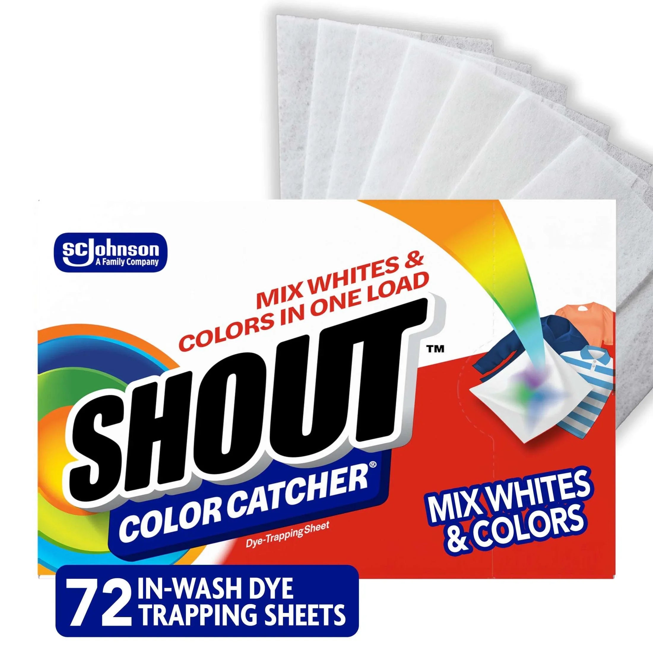 Shout Color Catcher, Dye-Trapping Laundry Sheets, 72 Count– Brands For ...