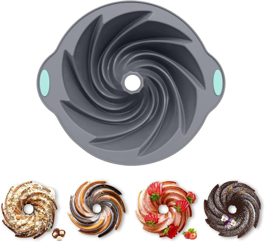 Silicone Novelty cake pan, Pound Cake Baking Pan Non-Stick pan, fluted ...