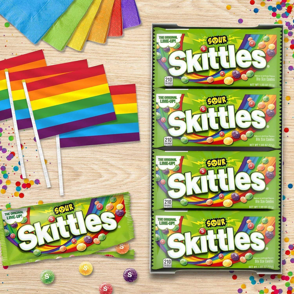 Skittles Caramelos masticables ácidos y afrutados, tamaño normal, 1,8 ...