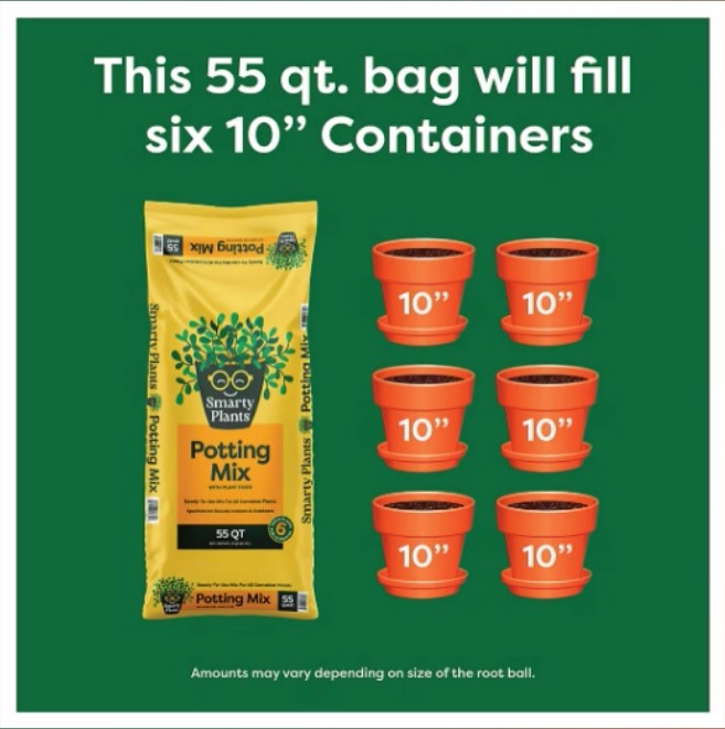 Smarty Plants Premium Potting Mix – 55 Quart Bag– Brands For Less USA