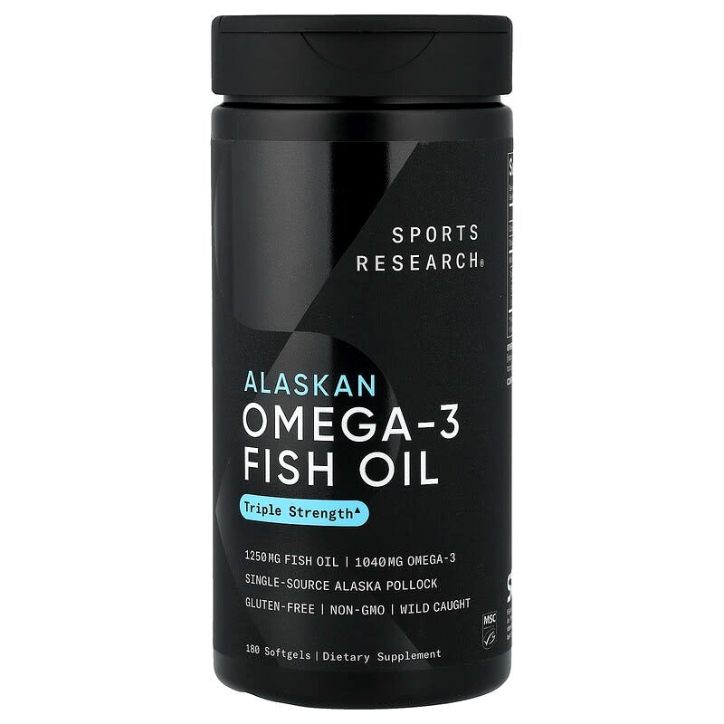 Sports Research, Alaskan Omega-3 Fish Oil, 180 Softgels– Brands For ...