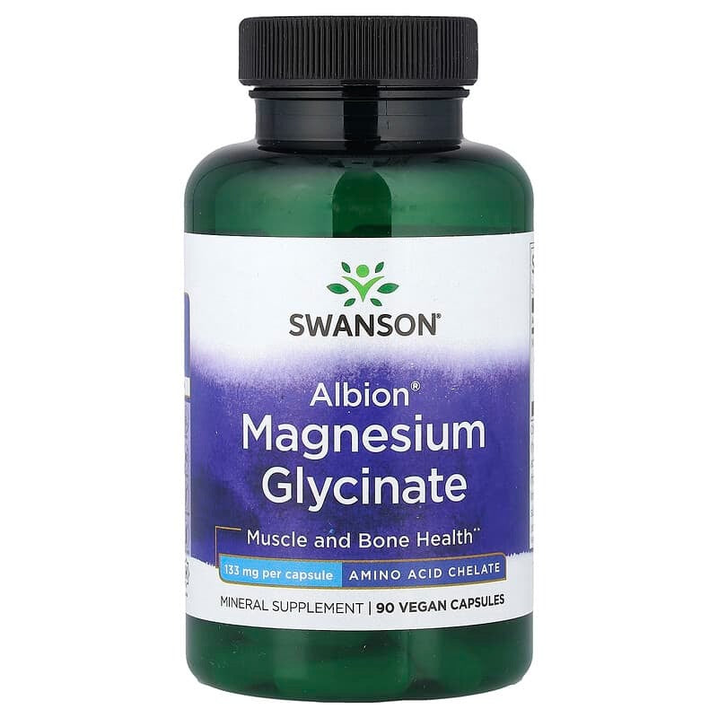 Swanson, Albion®, Magnesium Glycinate, 133 mg, 90 Vegan Capsules ...