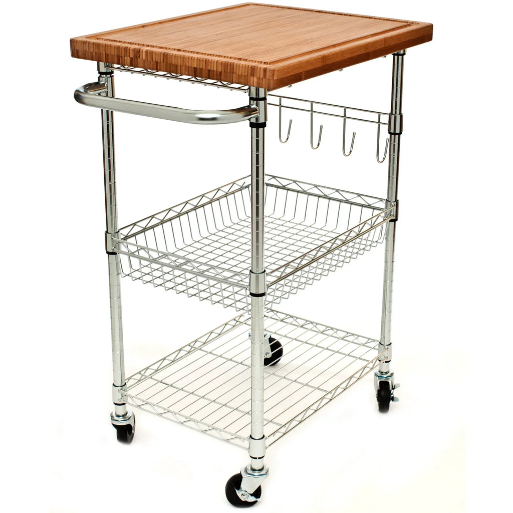 TRINITY EcoStorage Bamboo Top Kitchen Cart– Brands For Less USA