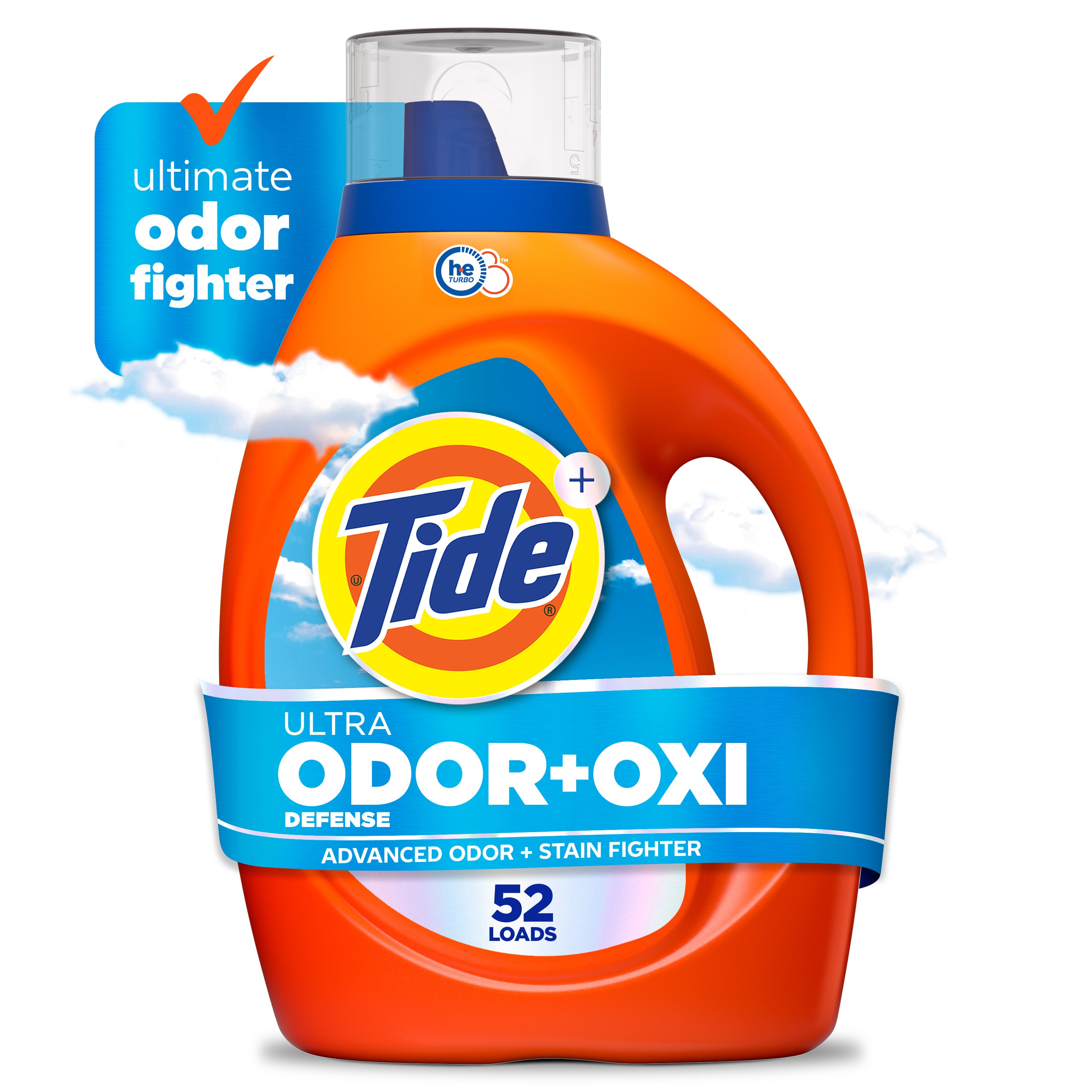 Tide Ultra Odor Defense Plus Oxi Liquid Laundry Detergent, 73 fl oz, 5 ...